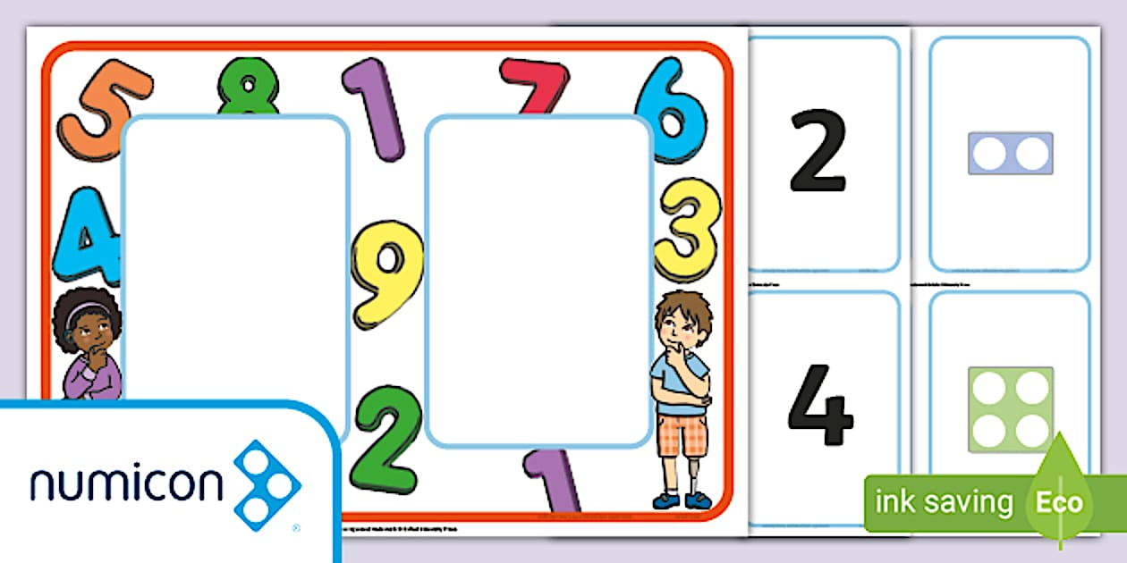 👉 Building Numbers 1- 10 Numicon Shapes Matching Activity